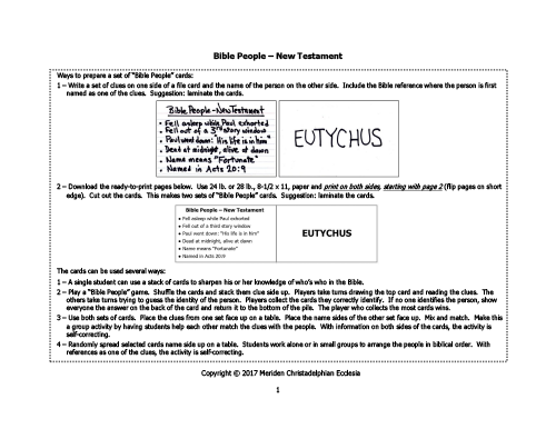 Bible People - New Testament - Tidings